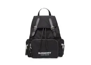 Burberry Logo Print Econyl Nylon Backpack - Black