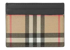 Burberry Vintage Check Card Case - Black/archive Beige
