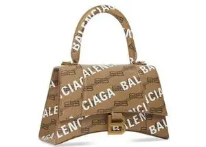 Balenciaga Hourglass Top Handle Bb Monogram - Beige