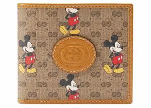 Gucci X Disney Wallet Mini Gg Supreme Mickey Mouse - Beige
