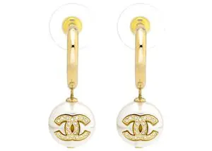 Chanel Pearl Hoop Earrings - Gold/pearl (ab8451 B08257 Ni488)