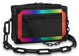 LOUIS VUITTON Soft Trunk Taiga Mini - Black/rainbow