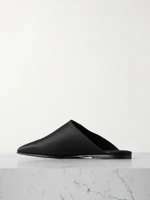 Loro Piana Alba Satin Slippers - Black