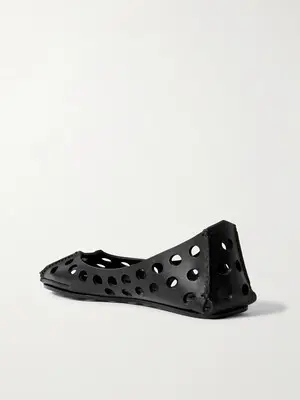 Alaïa Perforated Leather Ballet Flats - Black
