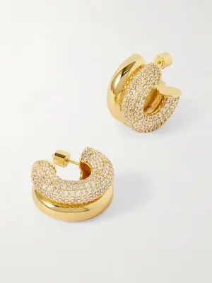 MARTHA CALVO Double -plated Crystal Hoop Earrings
