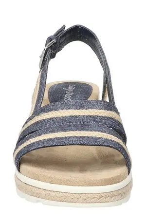EASY WORKS BY EASY STREET Mel Espadrille Slingback Platform Wedge Sandal - Jeans