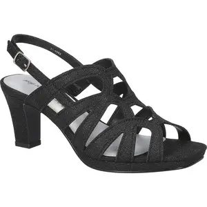 EASY WORKS BY EASY STREET Jetty Slingback Sandals - Black Glitter