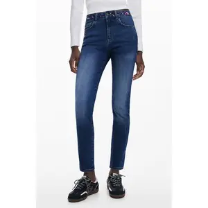 Desigual Slim Fit Embroidered Jeans