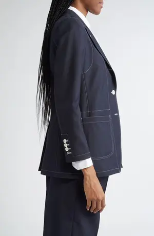 Thom Browne Topstitched Longline Blazer