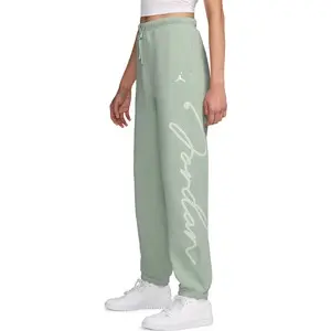 JORDAN Brooklyn Fleece Rhinestone Logo Sweatpants - Seafoam/ Sail