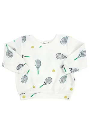 OH BABY! Tennis Print Boxy Sweatshirt