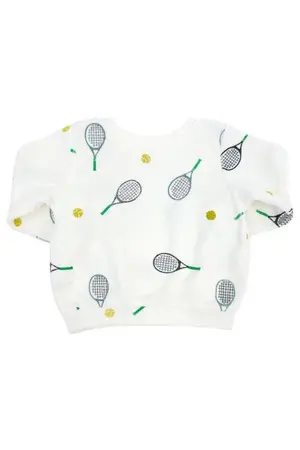 OH BABY! Tennis Print Boxy Sweatshirt
