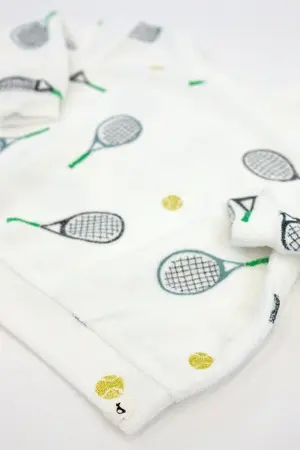 OH BABY! Tennis Print Boxy Sweatshirt