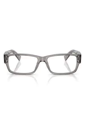Prada 57mm Rectangular Eyeglasses - Transparent Grey B09vf57