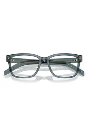 Prada 53mm Rectangular Eyeglasses - Blue