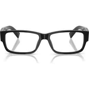 Prada 57mm Rectangle Eyeglasses - Black