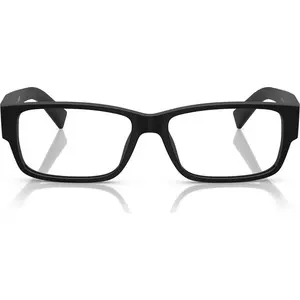Prada 57mm Rectangle Eyeglasses - Black