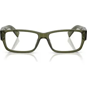 Prada 57mm Rectangle Eyeglasses - Transparent Green