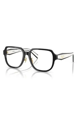 Prada 56mm Pillow Optical Eyeglasses - Black
