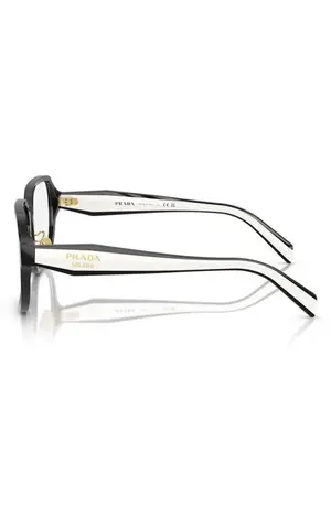 Prada 56mm Pillow Optical Eyeglasses - Black