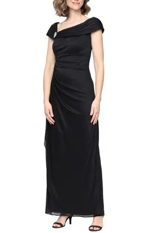 Alex Evenings Embellished L-neck Gown - Black