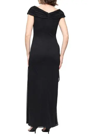 Alex Evenings Embellished L-neck Gown - Black