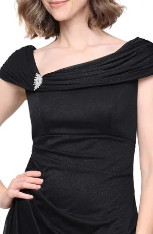 Alex Evenings Embellished L-neck Gown - Black