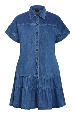 City Chic Layla Denim Shirt Dress