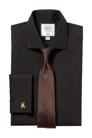 CHARLES TYRWHITT Non-iron Poplin Cutaway Slim Fit Shirt Double Cuff