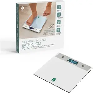 PURSONIC Bilingual Talking Bathroom Scale Precision Meets Convenience - White