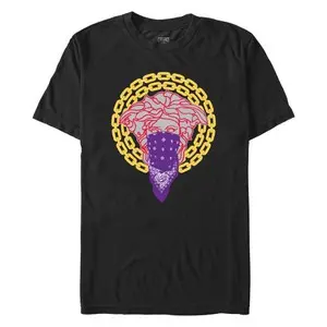 CROOKS & CASTLES Medusa Gold Chains Short Sleeve Graphic T-shirt - Black