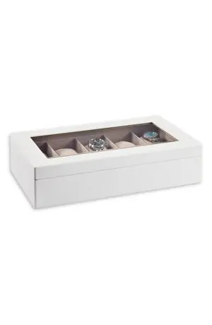BEY-BERK Modena Wood Watch Case - White
