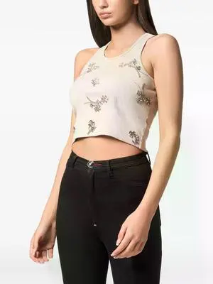 Philipp Plein Flowers Tank Top - Neutrals