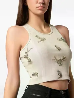 Philipp Plein Flowers Tank Top - Neutrals