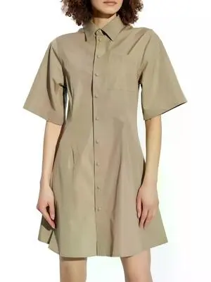 AMI Paris Cotton Shirt Dress - Neutrals