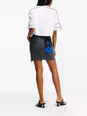 Karl Lagerfeld Printed Denim Skirt