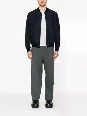 SALVATORE SANTORO Suede Bomber Jacket - Blue