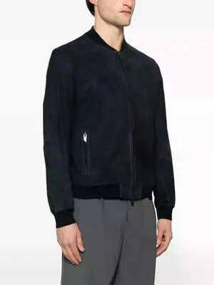 SALVATORE SANTORO Suede Bomber Jacket - Blue