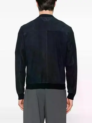 SALVATORE SANTORO Suede Bomber Jacket - Blue