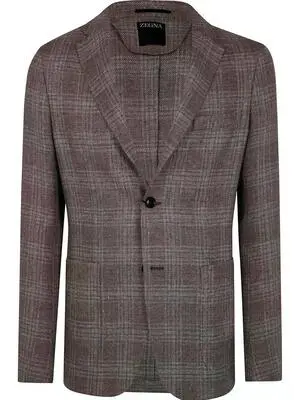 Zegna Check-pattern Blazer - Brown