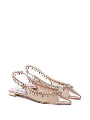 AQUAZZURA Temptation Crystal Ballerinas