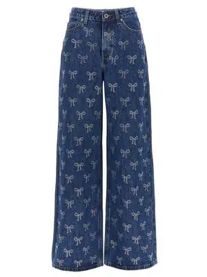 SELF-PORTRAIT Rhinestone Bow' Jeans