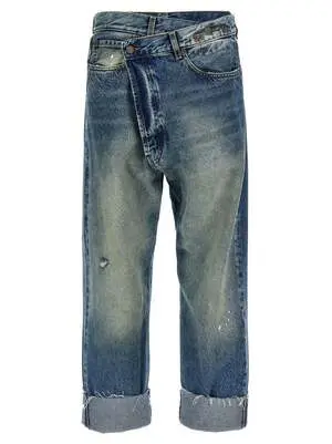 R13 Contrast Stitching Jeans For Men