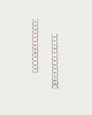 ALLSAINTS Gia Crystal Drop Earrings - Silver