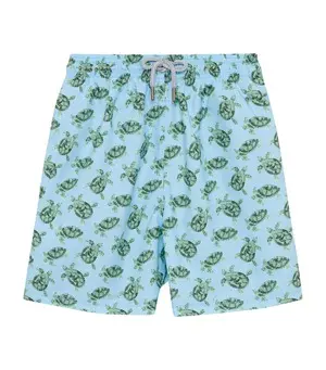 Trotters Daddy & Me Turtle Swim Shorts - Blue