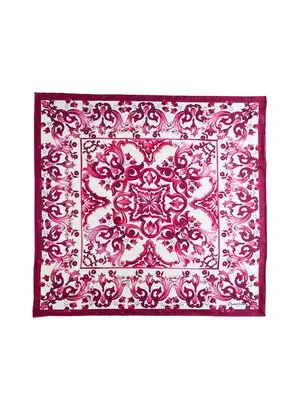 Dolce & Gabbana Majolica-printed Finished Edge Scarf Multi