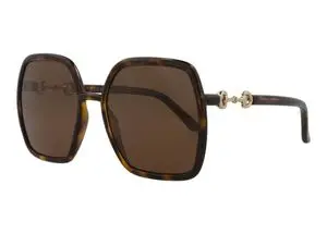 Gucci Square Rectangle Sunglasses - Havana/brown (gg0890s/30010368