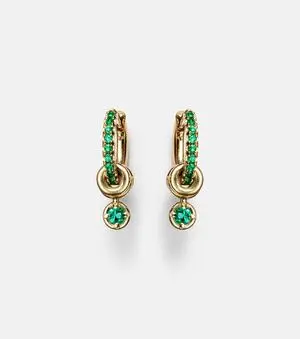 SPINELLI KILCOLLIN Zahra 18kt Yellow Emerald Hoop Earrings - Gold