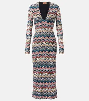 Missoni Zigzag Lamé Midi Dress - Multicoloured