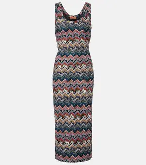 Missoni Zigzag Lamé Midi Dress - Multicoloured